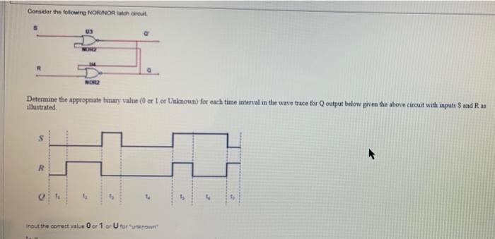 Solved Consider the following NORINOR och rout 3 NONG NOR | Chegg.com