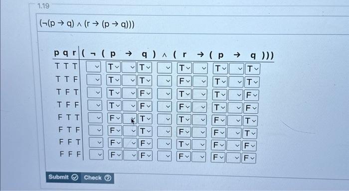 Solved (¬(p→q)∧(r→(p→q))) | Chegg.com