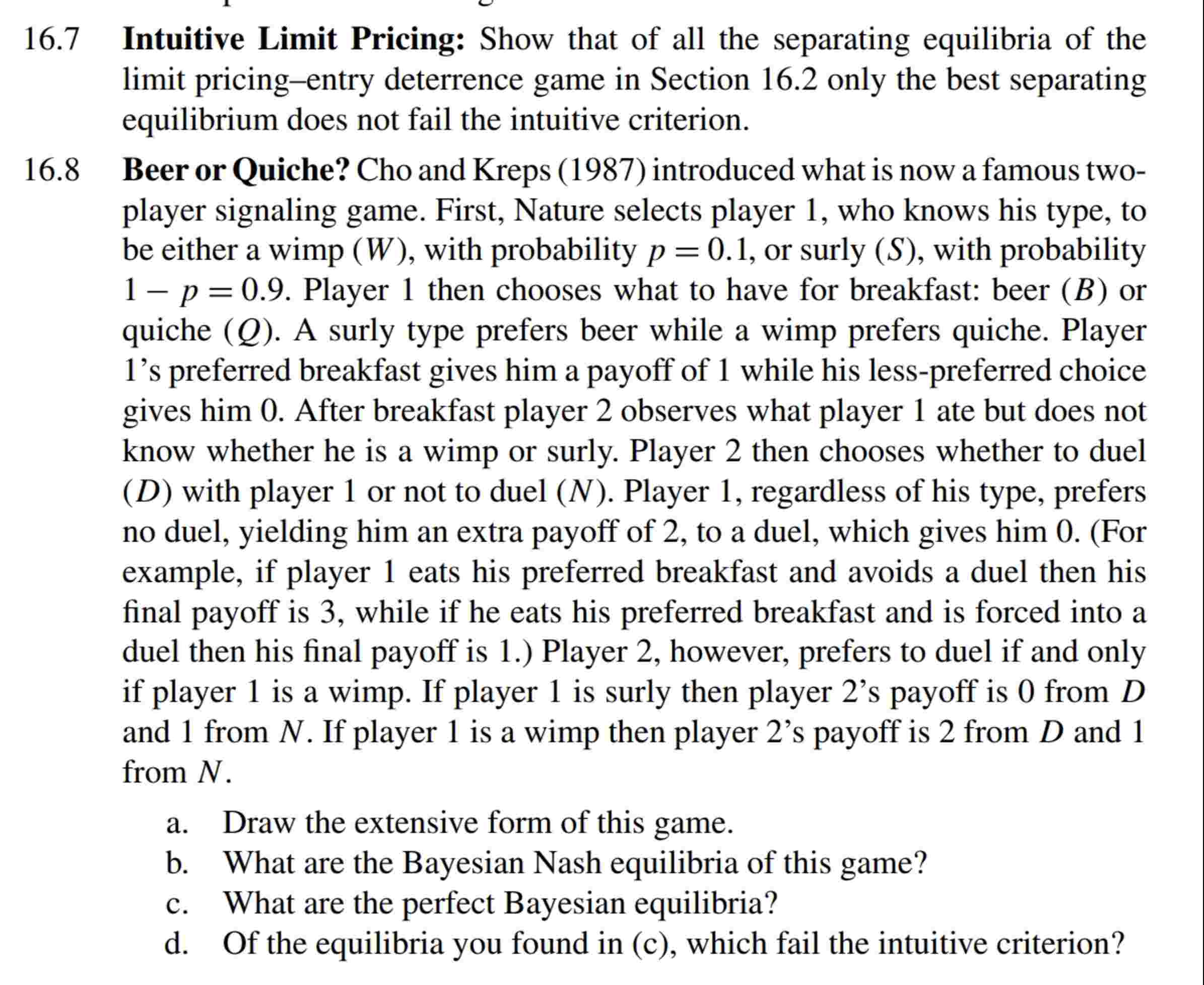 Solved 16.7 ﻿Intuitive Limit Pricing: Show that of all the | Chegg.com