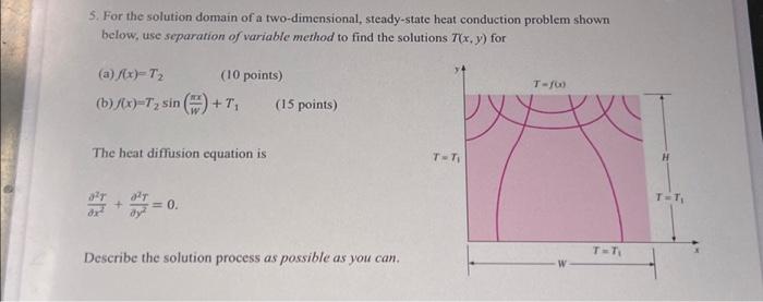 Solved 5. For the solution domain of a two-dimensional, | Chegg.com