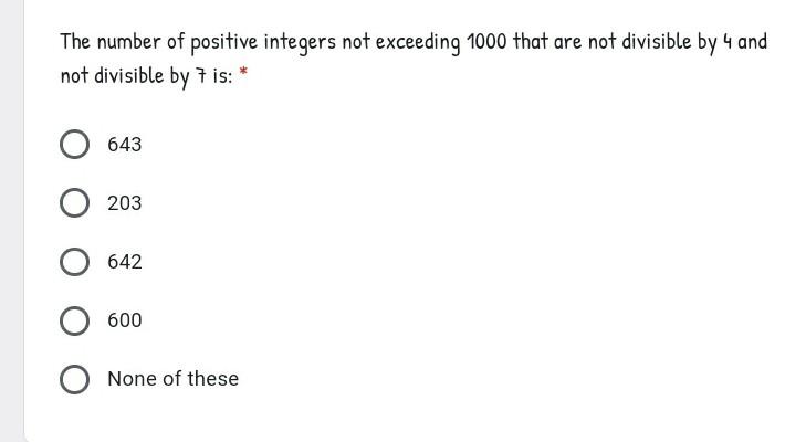 Solved The number of positive integers not exceeding 1000 | Chegg.com