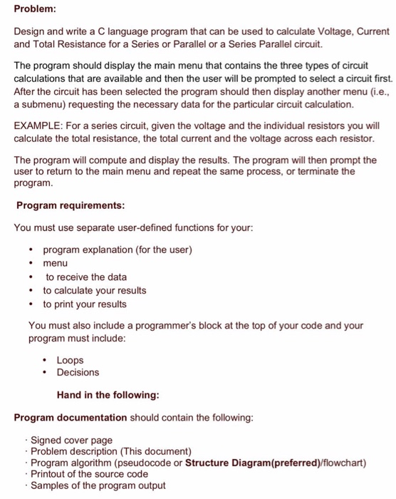 Solved Problem Design And Write A C Language Program That 5560