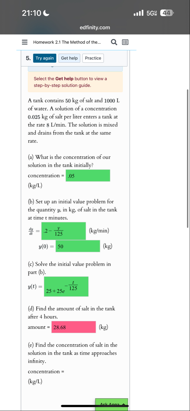 21:10 ﻿C-ull 5Gw44edfinity.comHomework 2.1 ﻿The | Chegg.com