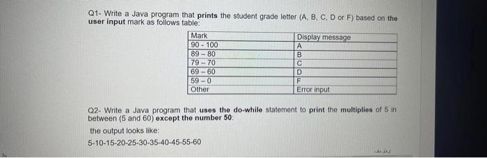 Solved Q1- Write a Java program that prints the student | Chegg.com