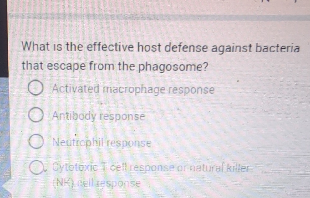 Solved What is the effective host defense against bacteria | Chegg.com