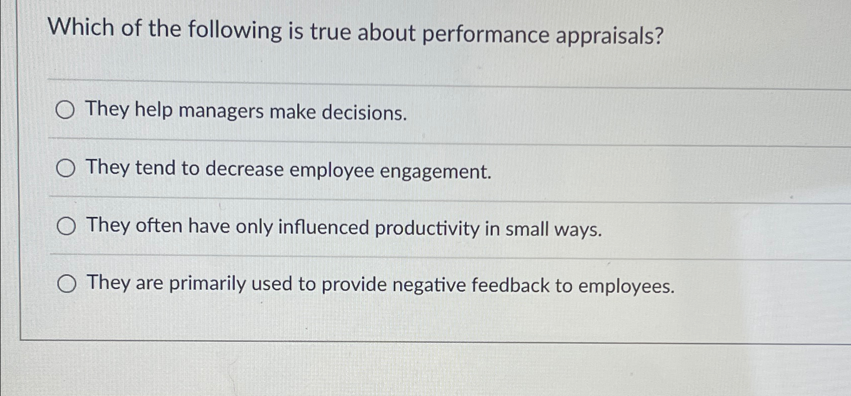 Solved Which of the following is true about performance | Chegg.com