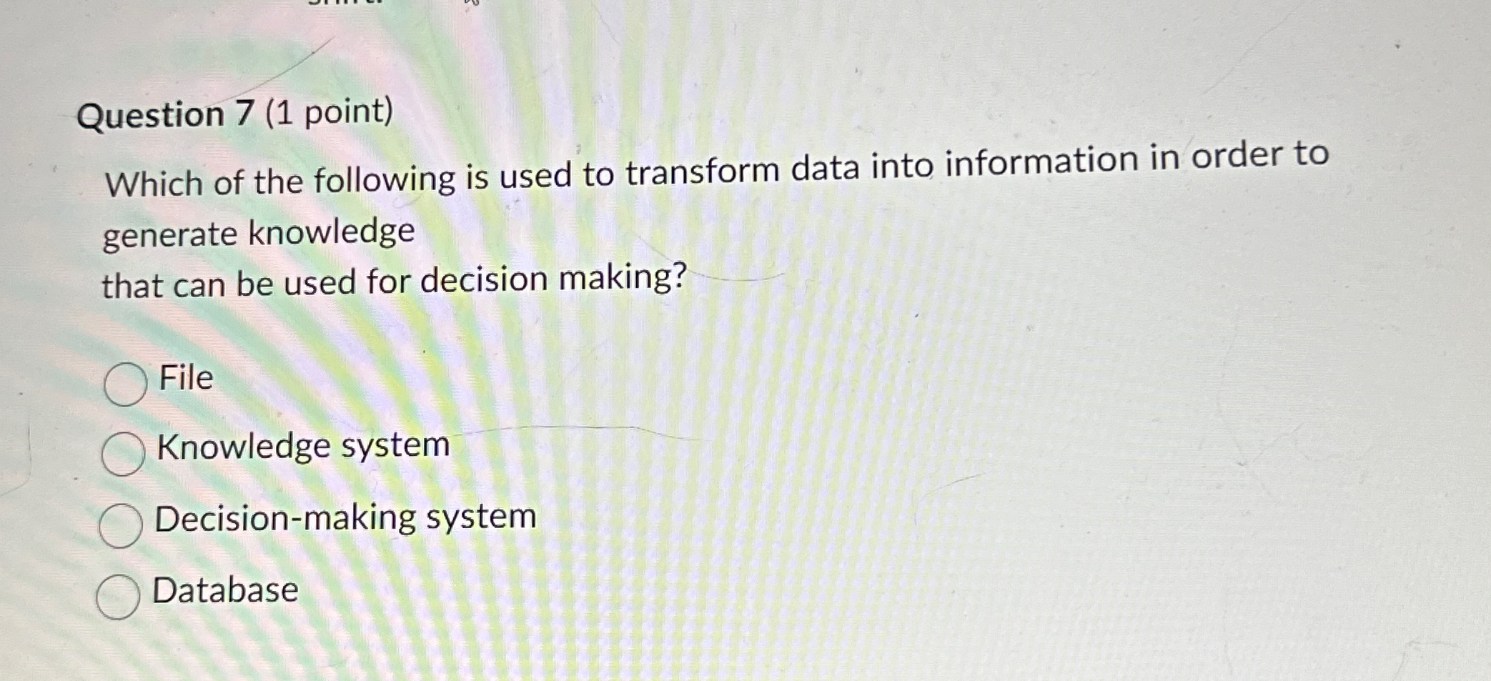 Solved Question 7 (1 ﻿point)Which of the following is used | Chegg.com