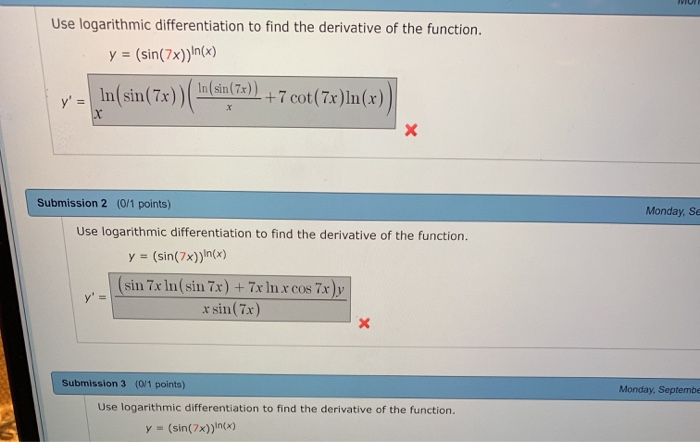 Solved Use logarithmic differentiation to find the | Chegg.com