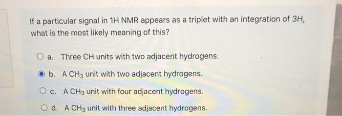 Solved Integration in 1H NMR (Proton NMR) for each peak | Chegg.com