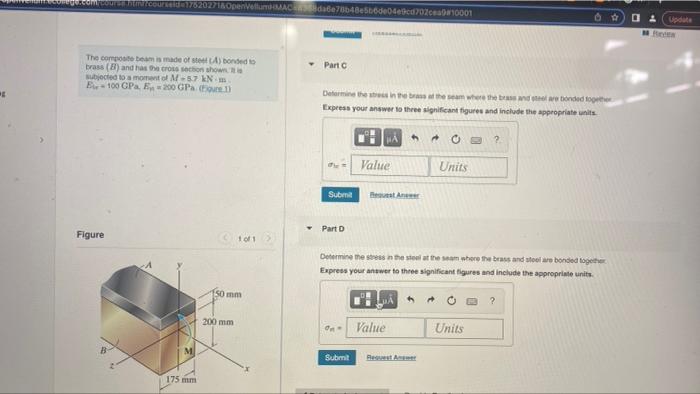 Solved Part A Datermine the maxumum bonding stress in the | Chegg.com