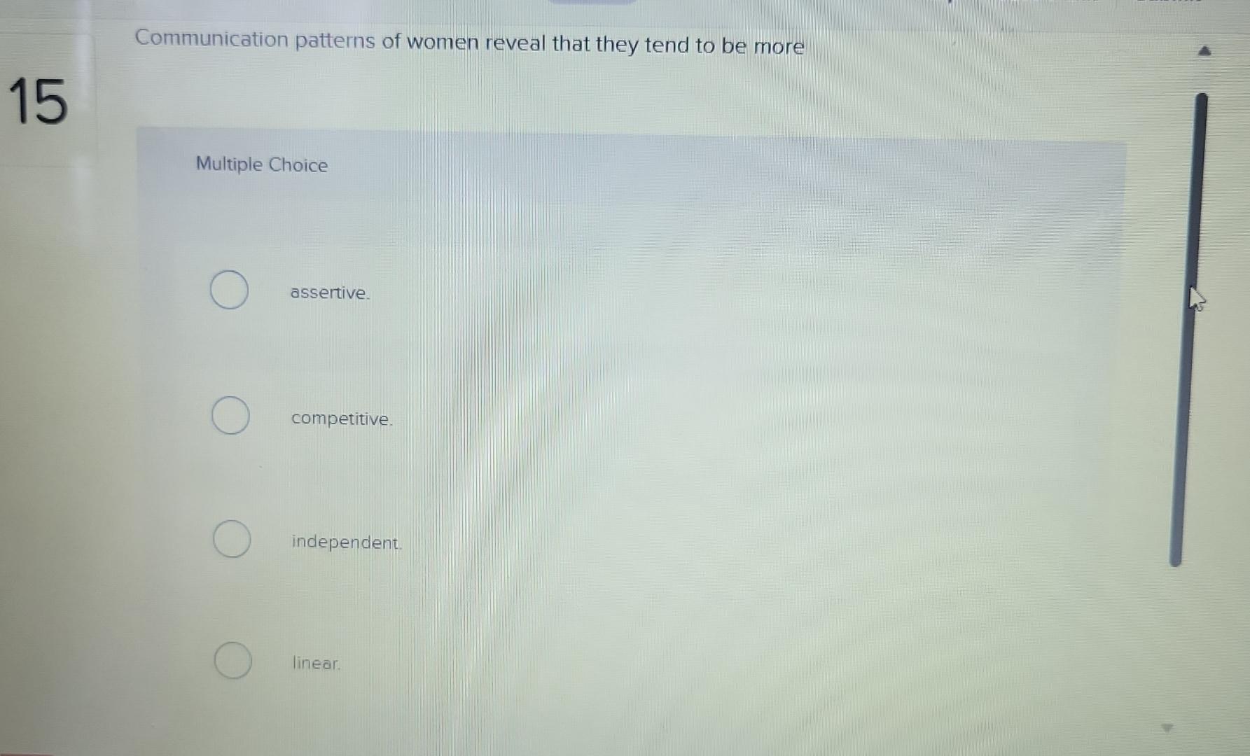 Solved Communication patterns of women reveal that they tend | Chegg.com