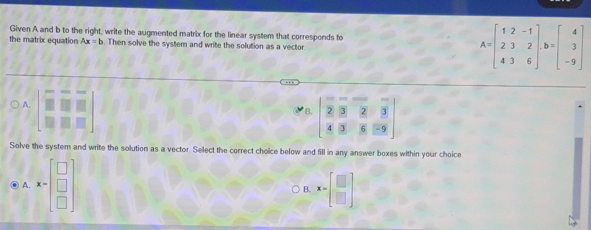 Solved solve the system and write the solution as a vector , | Chegg.com