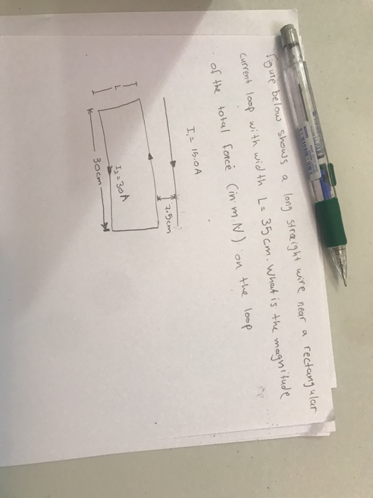 Solved figure below shows a long straight wire near a | Chegg.com
