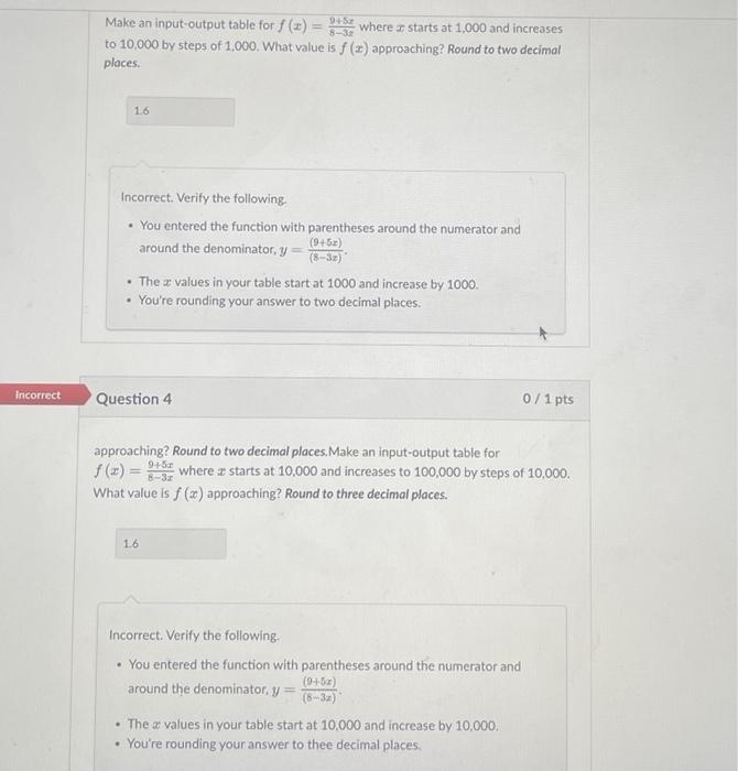 Solved Make an input-output table for f(x)=8−3x2+5x where x | Chegg.com