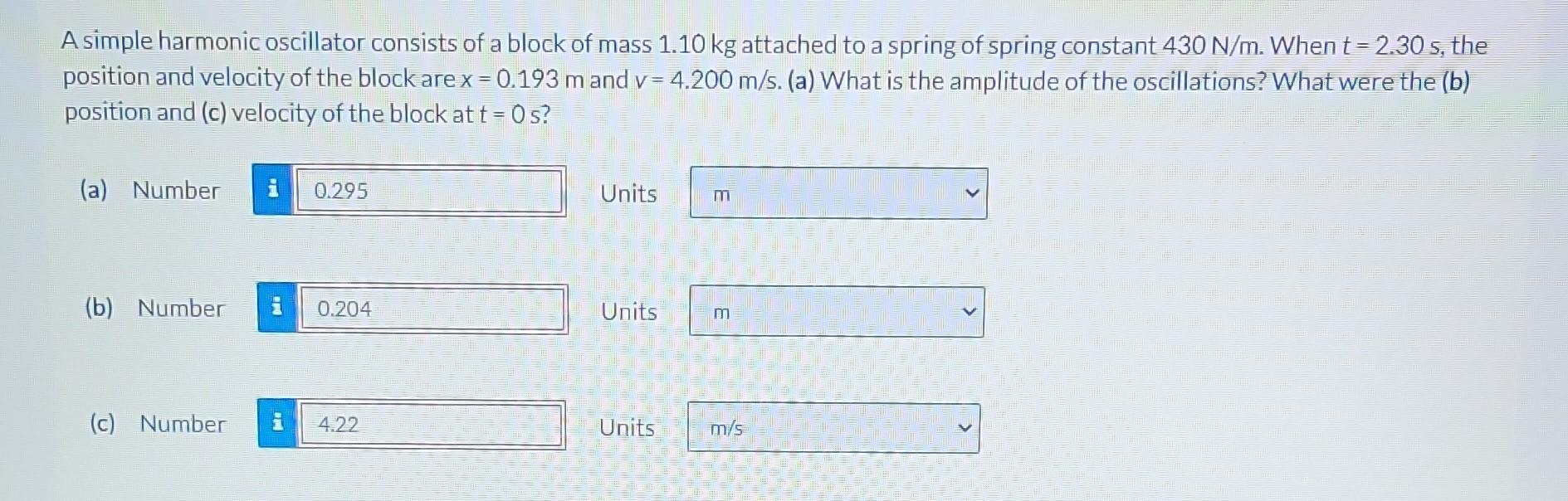 Solved A simple harmonic oscillator consists of a block of | Chegg.com