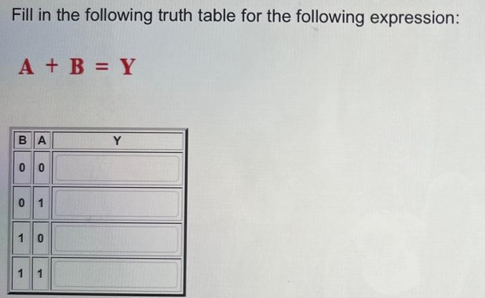 Solved Fill in the following truth table for the following | Chegg.com
