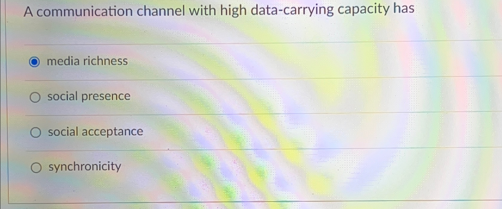 Solved A communication channel with high data-carrying | Chegg.com