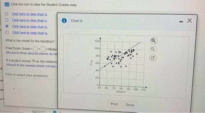 Solved Using the accompanying Student Grades data, construct | Chegg.com