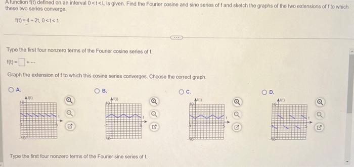 Solved A function f(t) defined on an interval 0 | Chegg.com