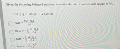 Solved Given the following balanced equation, determine the | Chegg.com