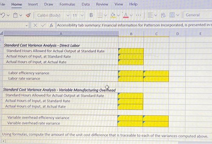 Solved Accessibility tab summary: Financial information for | Chegg.com