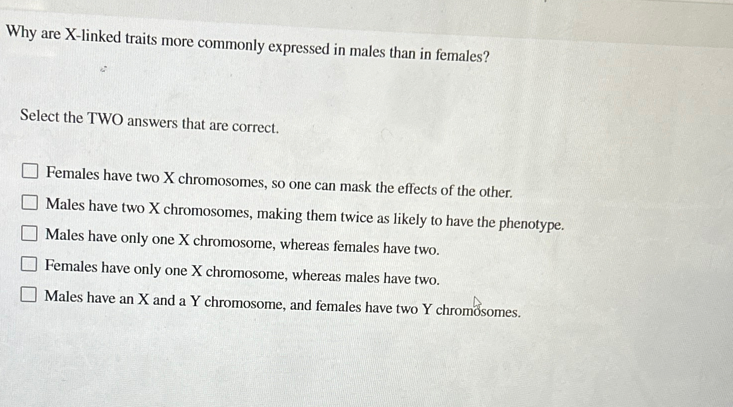 Solved Why are X-linked traits more commonly expressed in | Chegg.com