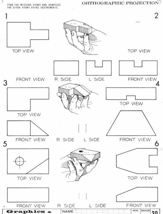 Solved Find the missing views and complete the given views | Chegg.com