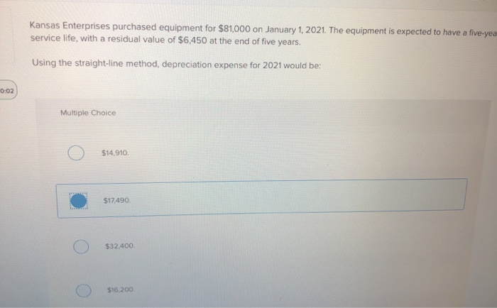 Solved Kansas Enterprises purchased equipment for $81,000 on | Chegg.com