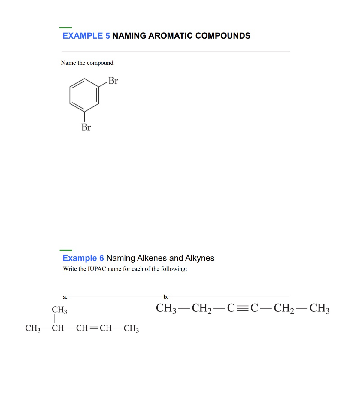 Solved EXAMPLE 5 ﻿NAMING AROMATIC COMPOUNDSName the | Chegg.com