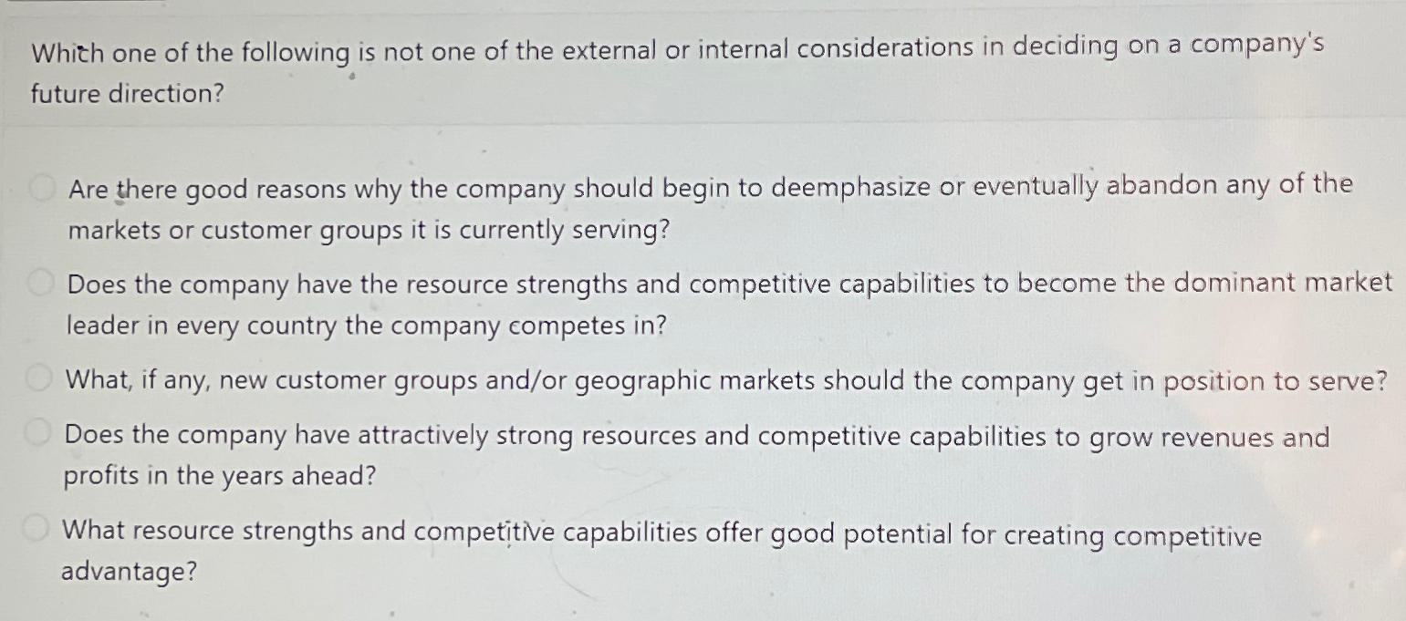 Solved Which one of the following is not one of the external | Chegg.com