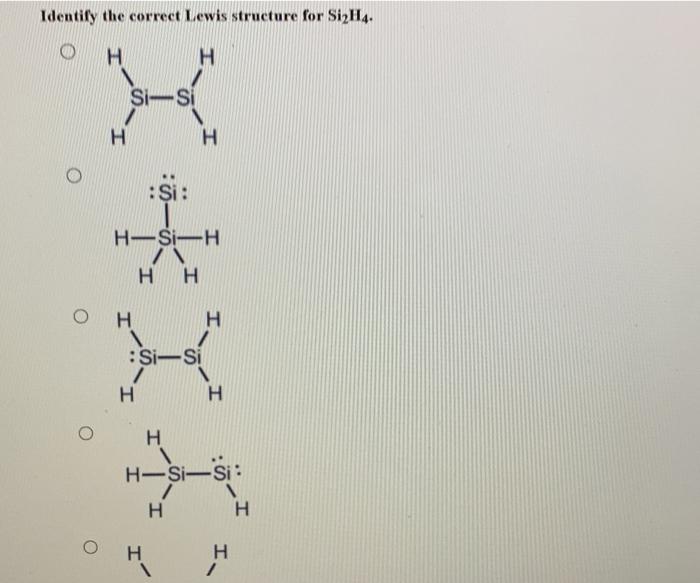 Solved Identify the correct Lewis structure for Si2114. Sisi | Chegg.com