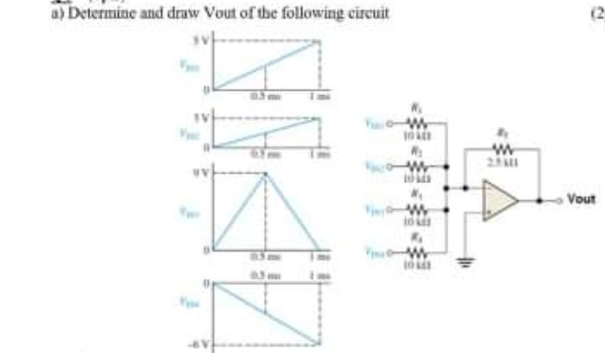 Solved a) Determine and draw Vout of the following circuit 2 | Chegg.com