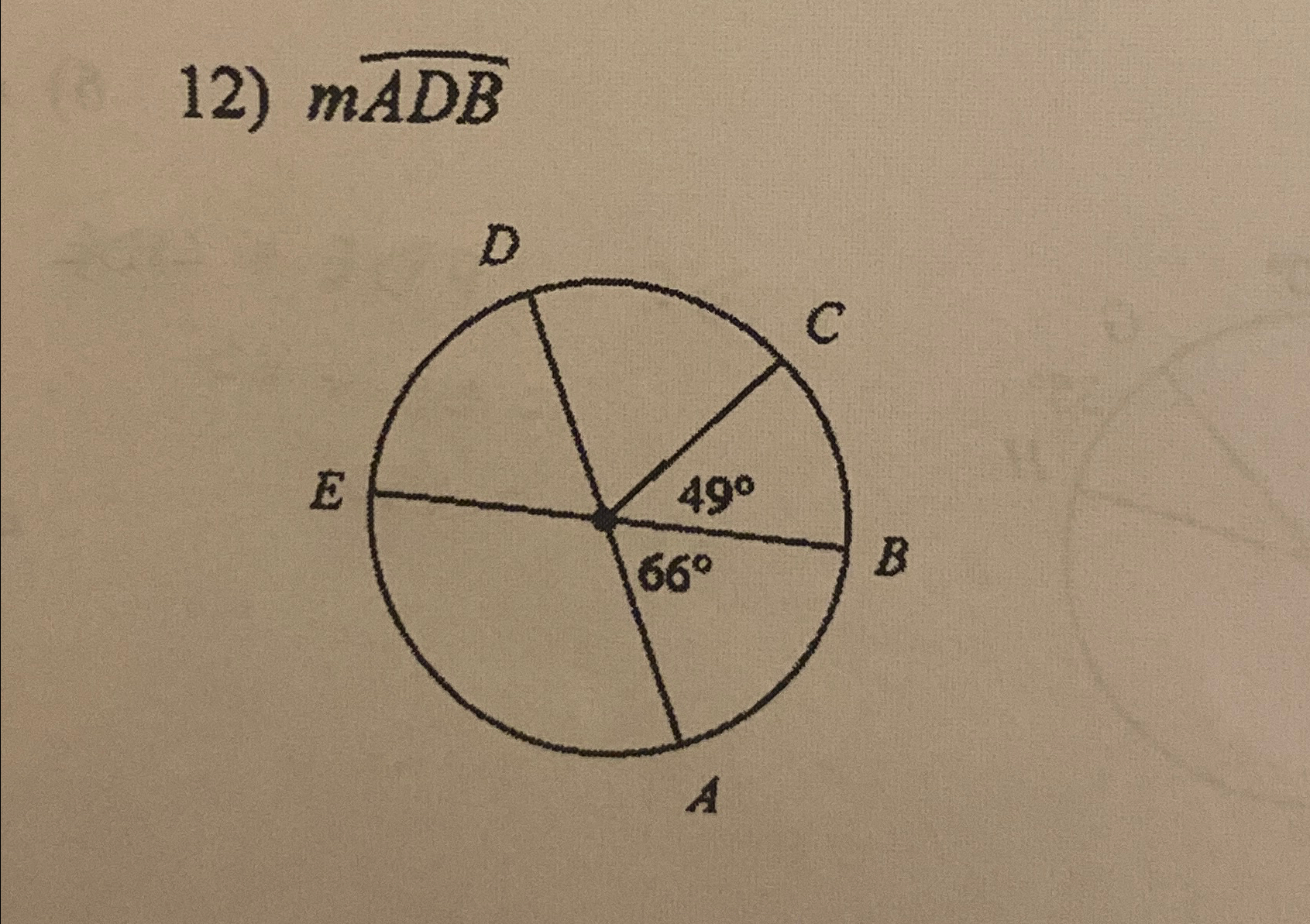 Solved Find the measure of the arc measure in degrees. | Chegg.com