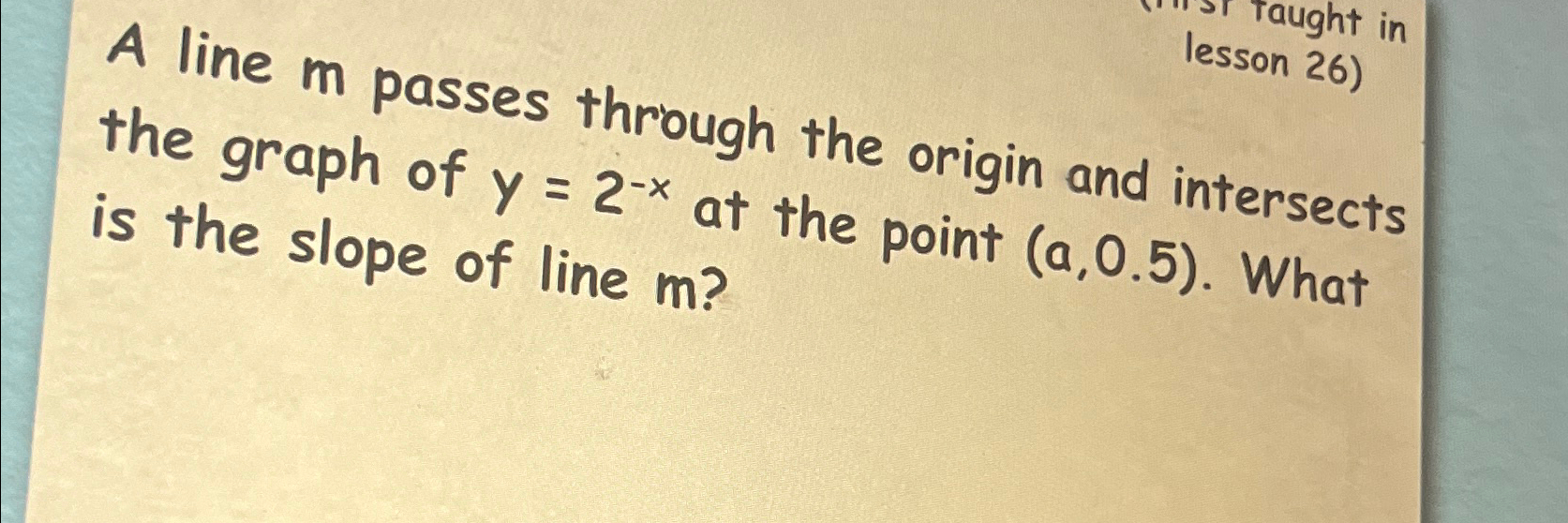 Solved A line m ﻿passes through the origin and intersects | Chegg.com