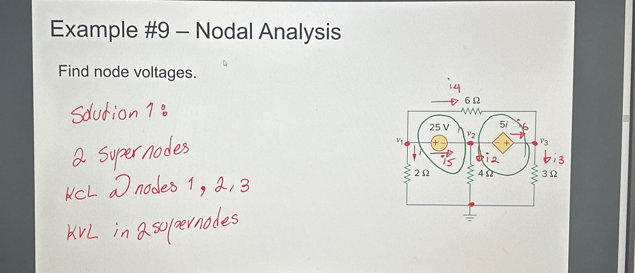 Solved Example #9 - ﻿Nodal AnalysisFind node voltages. | Chegg.com