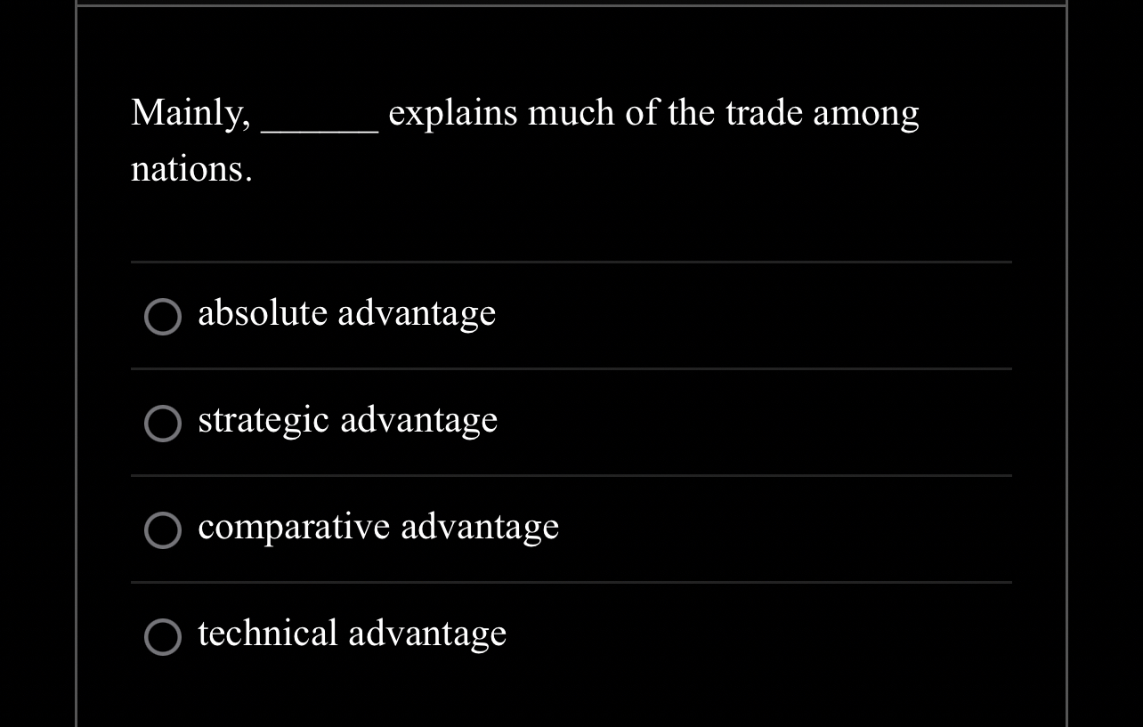 Solved Mainly, q, ﻿explains much of the trade among | Chegg.com