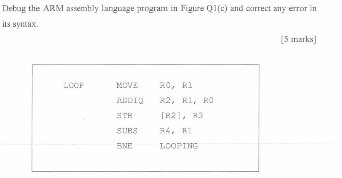 Solved Debug The Arm Assembly Language Program In Figure 1580