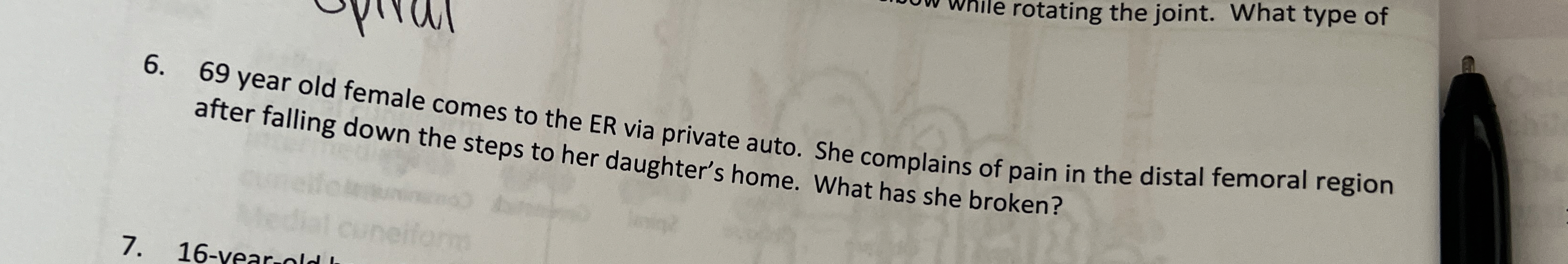 Solved 69 ﻿year old female comes to the ER via private auto. | Chegg.com