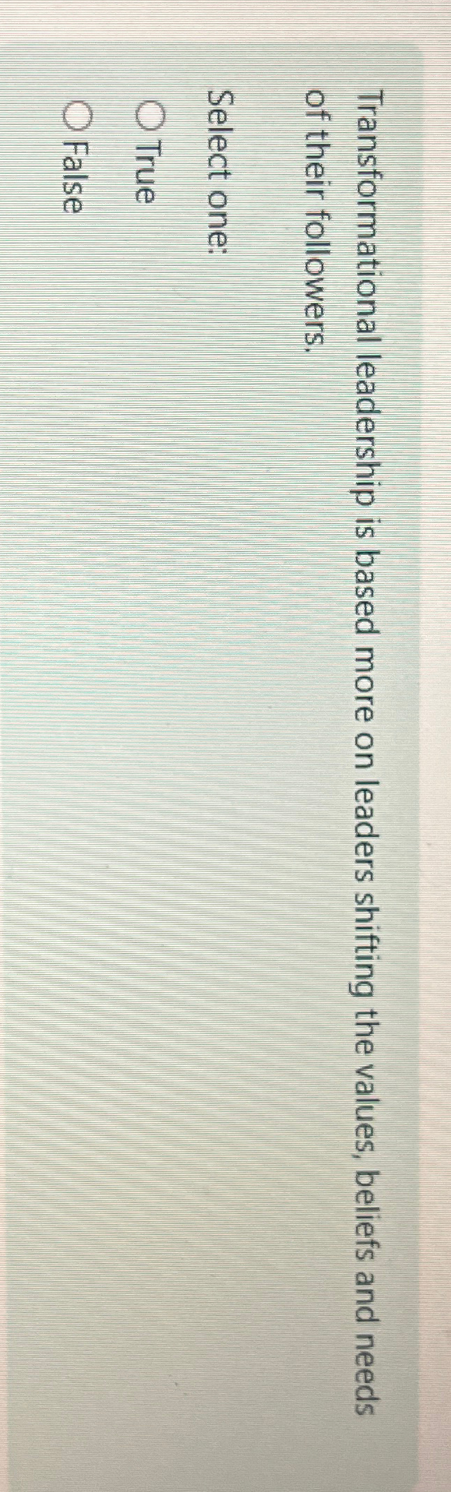 Solved Transformational leadership is based more on leaders | Chegg.com
