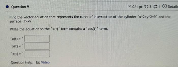Solved Find the vector equation that represents the curve of | Chegg.com