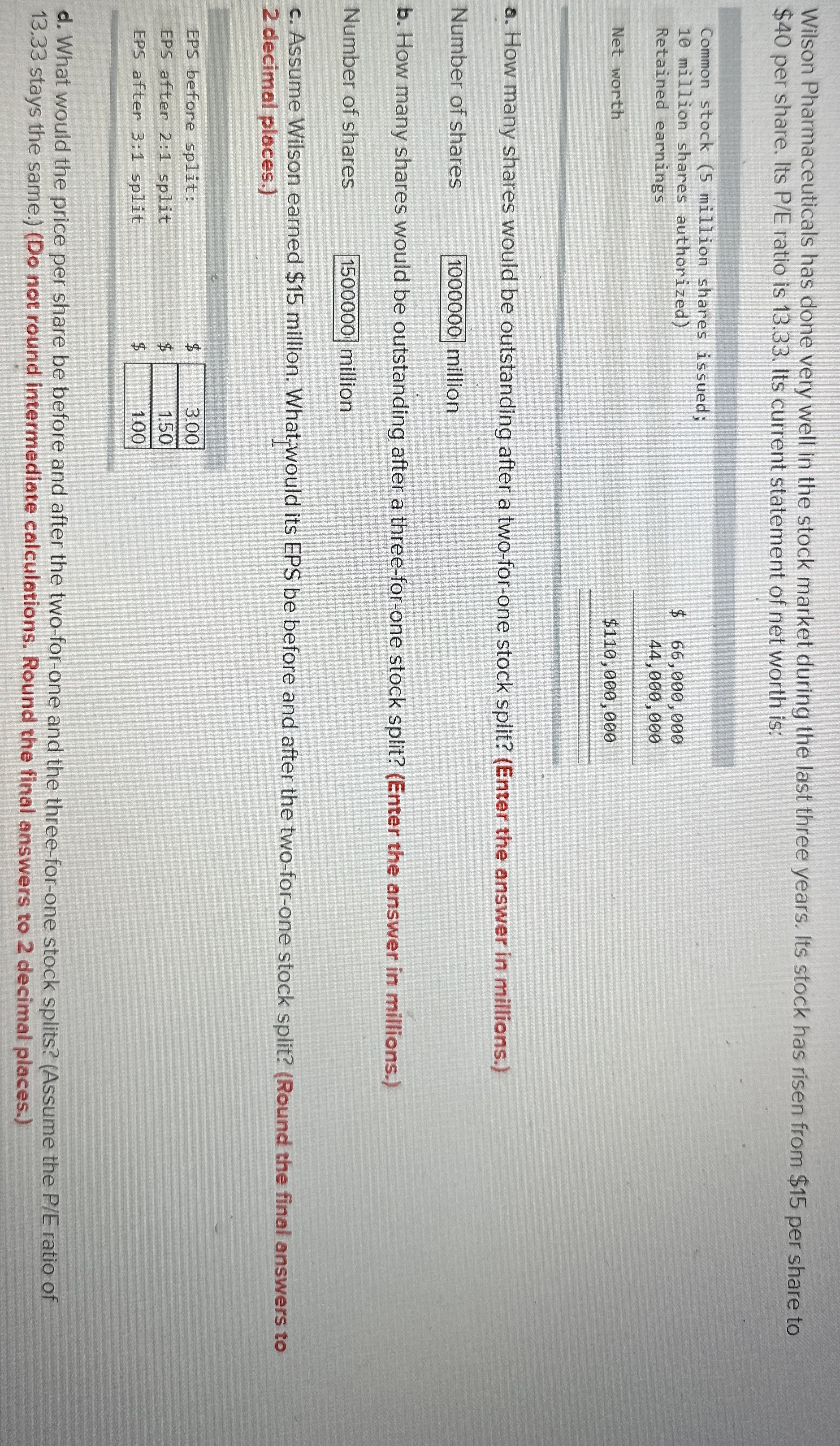 Solved Wilson Pharmaceuticals has done very well in the | Chegg.com