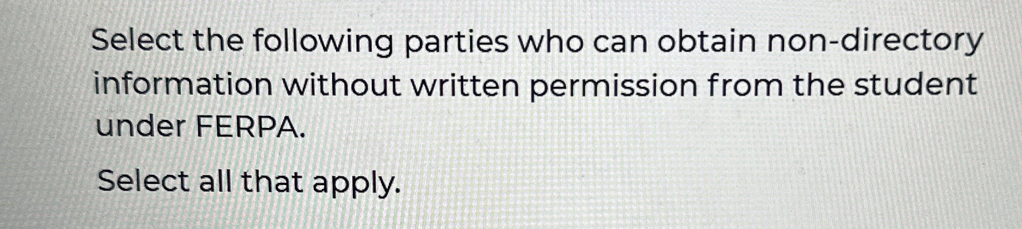 Solved Select the following parties who can obtain | Chegg.com