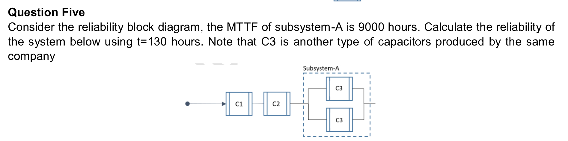 Solved Question FiveConsider the reliability block diagram, | Chegg.com