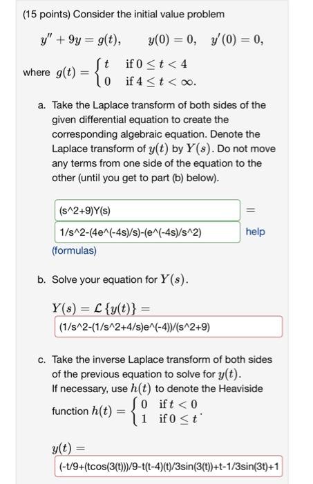 Solved (15 points) Consider the initial value problem | Chegg.com