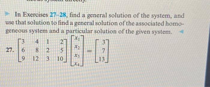 Solved In Exercises 27-28, find a general solution of the | Chegg.com
