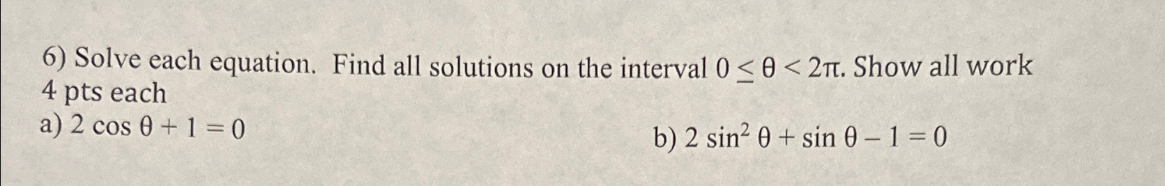 Solved Solve each equation. Find all solutions on the | Chegg.com