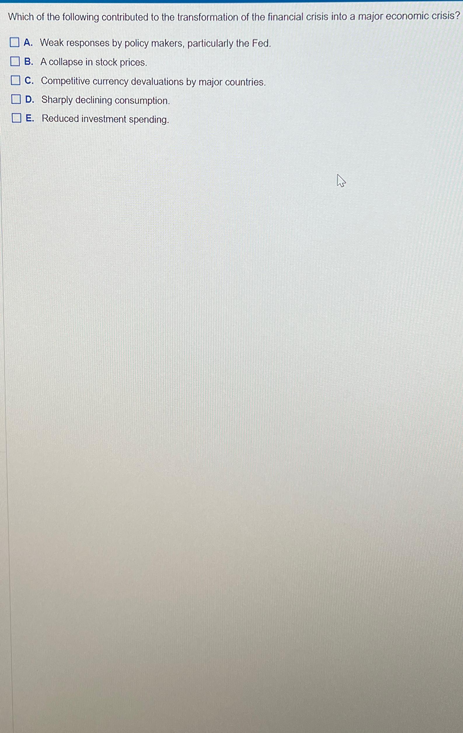 Solved Which of the following contributed to the | Chegg.com