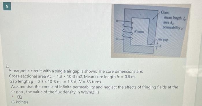 Solved in Core: mean length area permeability turns Arap A | Chegg.com