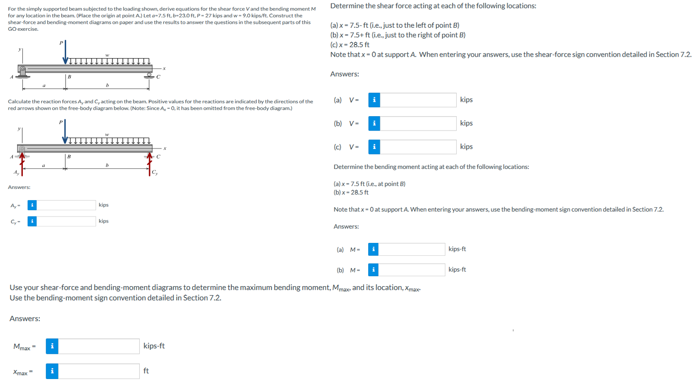 Solved For the simply supported beam subjected to the | Chegg.com