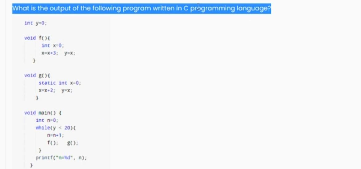 Solved What is the output of the following program written | Chegg.com
